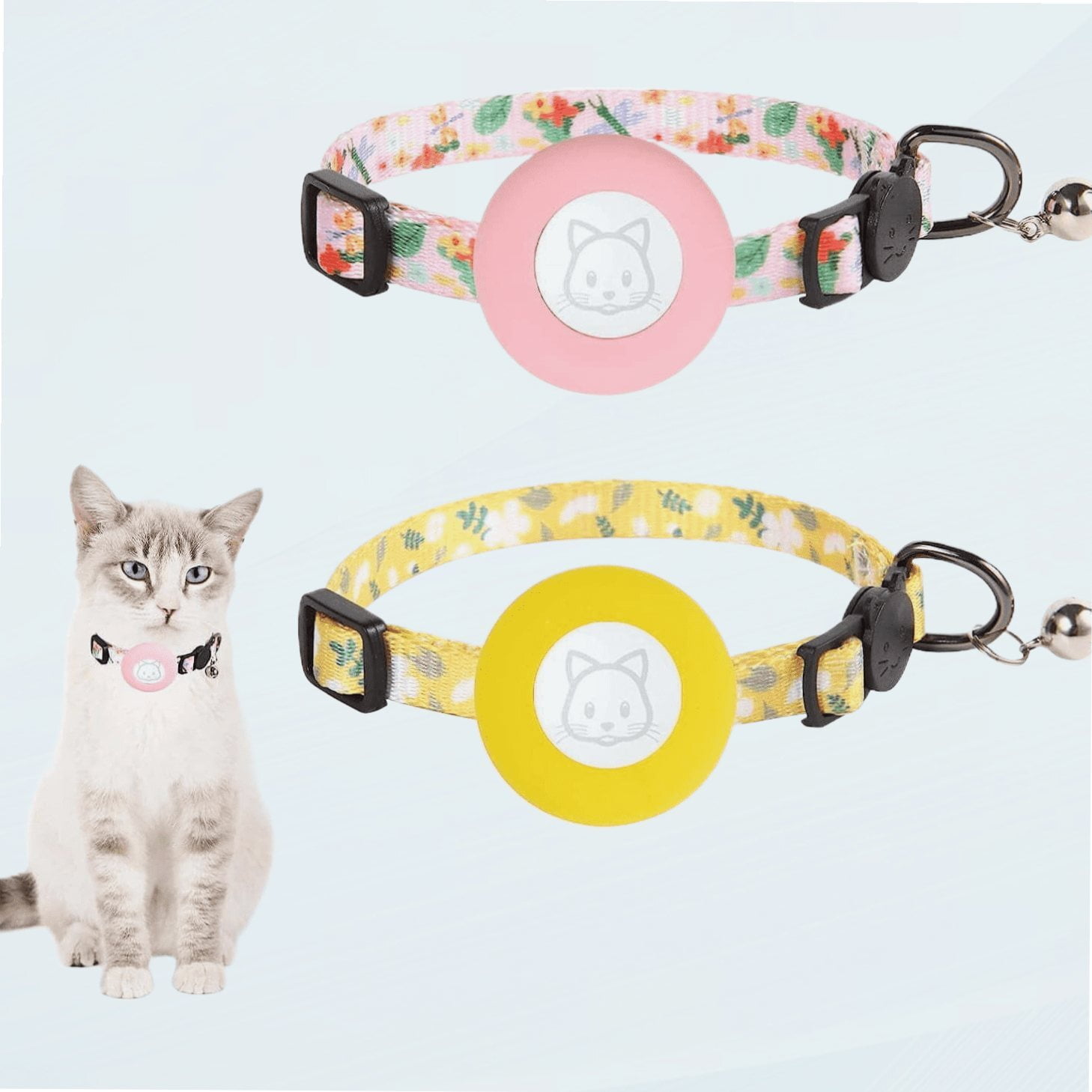 2Pcs AirTag Cat Collar, Adjustable GPS Cat Collar with Apple Air Tag ...