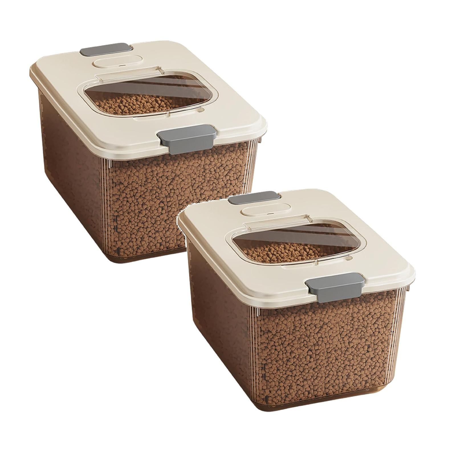 2Pcs Airtight Dog Food Storage Container Cat Food Container With Clear ...