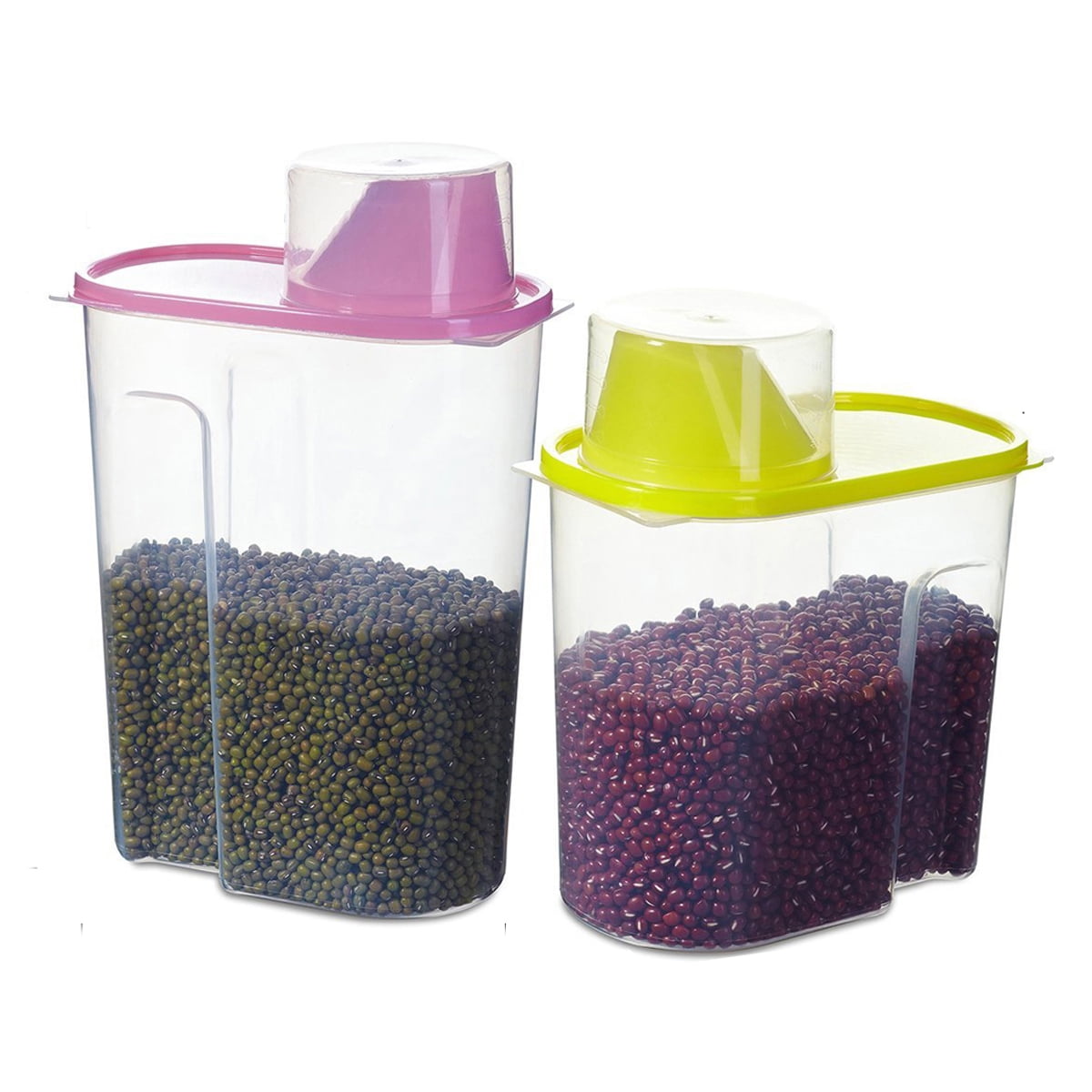 2Pcs Airtight Food Storage Container Set Cereal Plastic Containers ...
