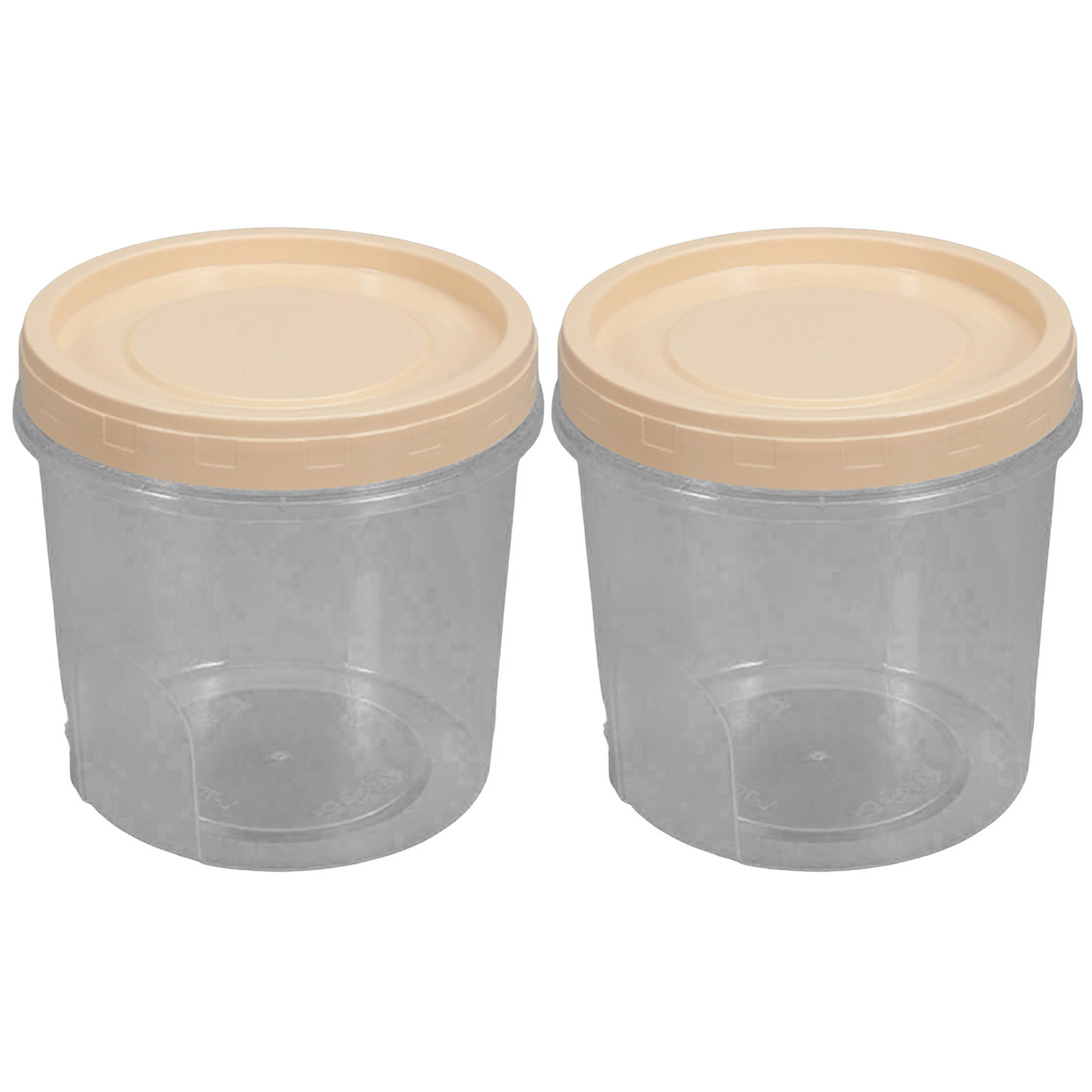 2Pcs Airtight Freezer Containers Set with Twist Top Lids 400/500/700ml ...