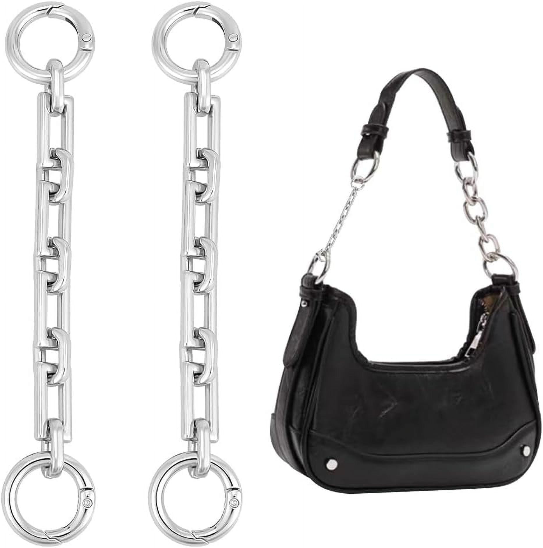 2Pcs Alloy Bag Strap Extender Chains 14.5cm Platinum Crossbody Handbag ...
