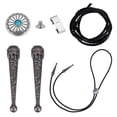 2Pcs Alloy Cord End 1Pc Iron Bolo Tie Slider Clasp 1M Cowhide Leather ...