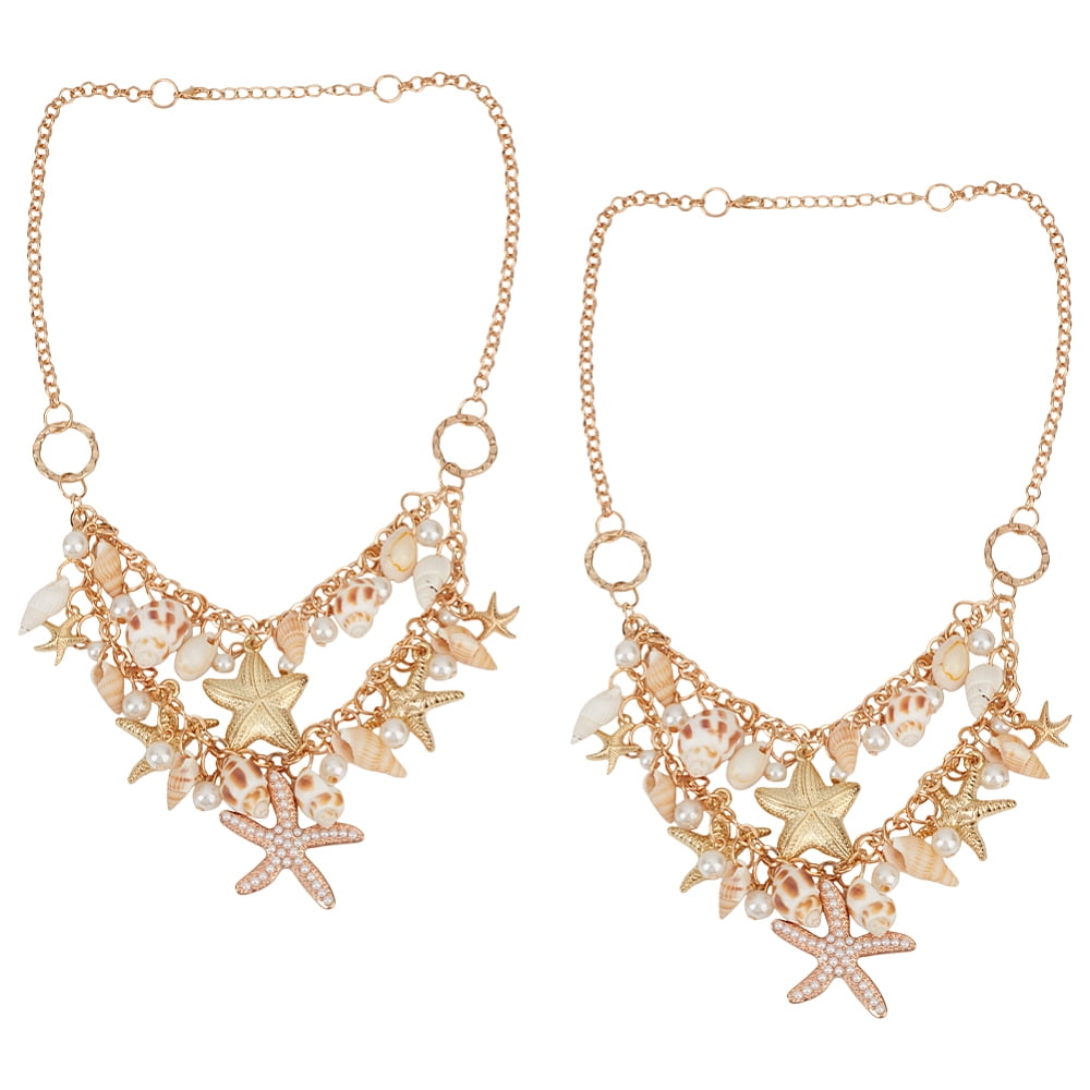 2Pcs Alloy Pendant Decorations Natural Shell & Acrylic & Plastic Pearl ...