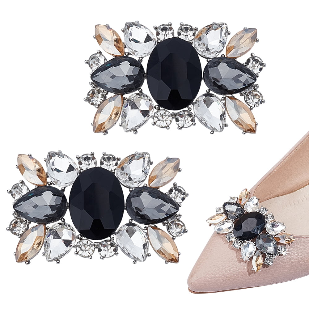 2Pcs Alloy Rhinestone Shoe Buckle Clips Detachable Shoe Decoration ...