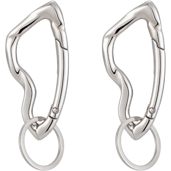 2Pcs Alloy Spring Gate Rings with Split Key Rings Platinum 77x36x5.5mm ...
