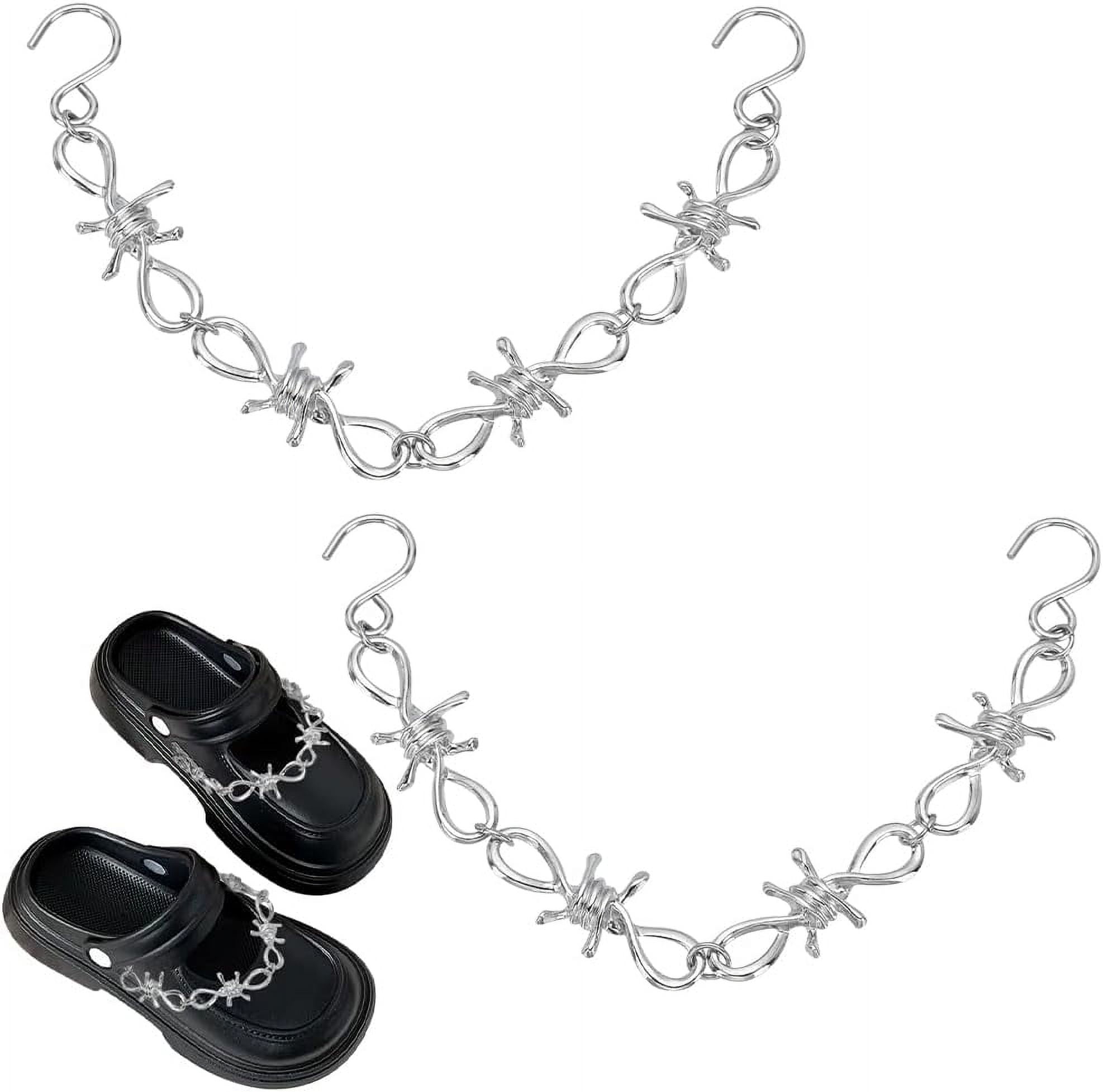2Pcs Alloy Thorns Shoes Chain DIY with S Shape Clasp Platinum 239mm ...