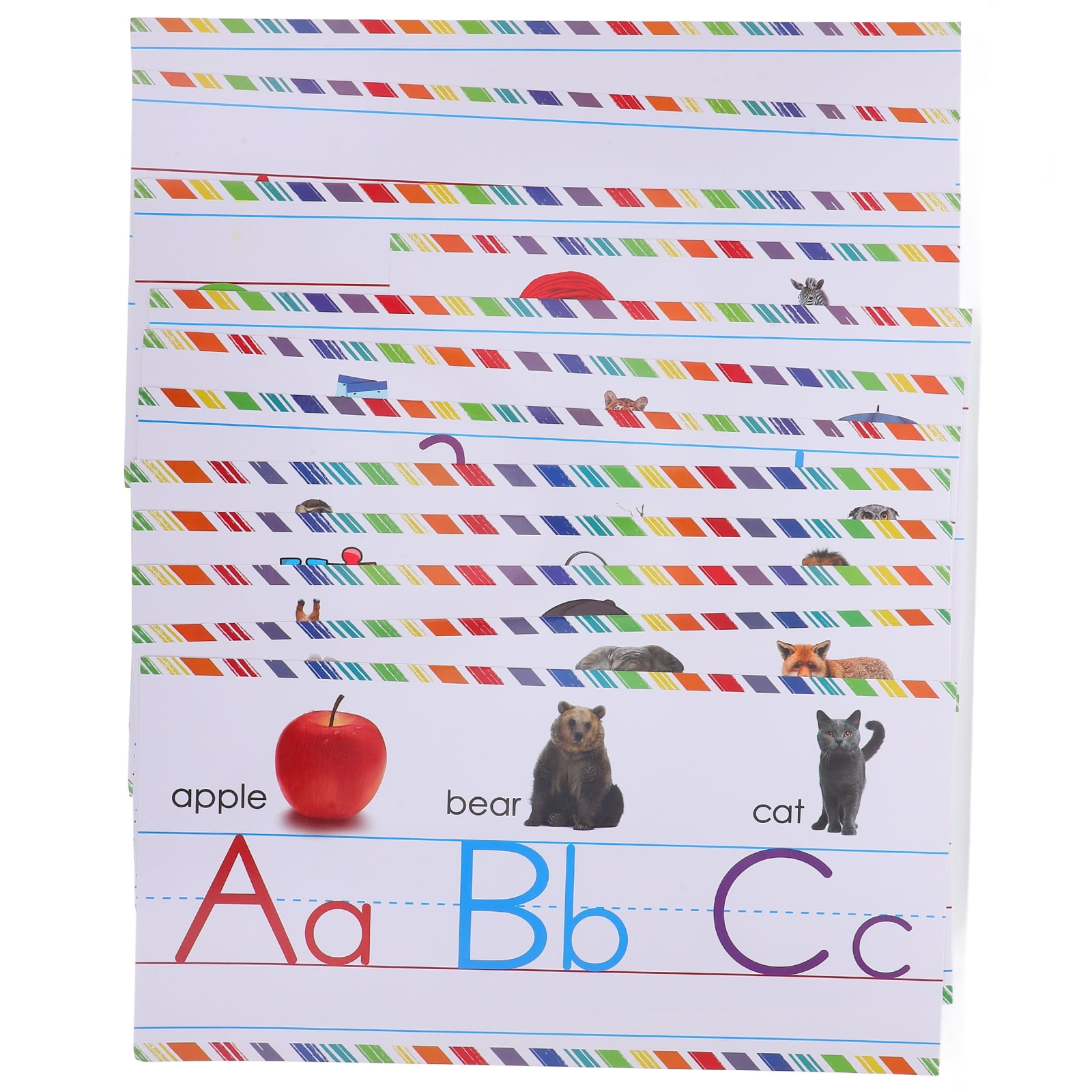 2Pcs Alphabet Bulletin Board Set Manuscript ABC Number Line Wall ...
