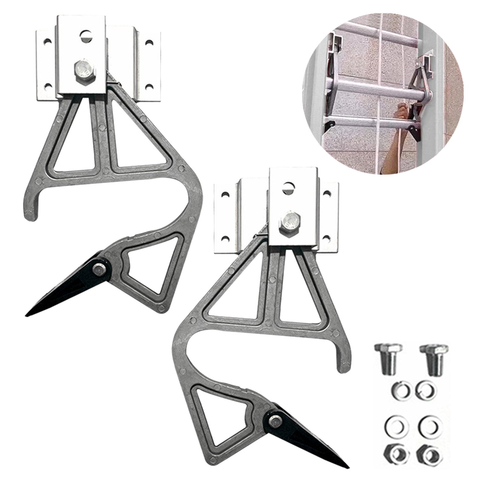 2Pcs Aluminum Alloy Extension Ladder Lock Heavy Duty Metal Rung Ladder ...