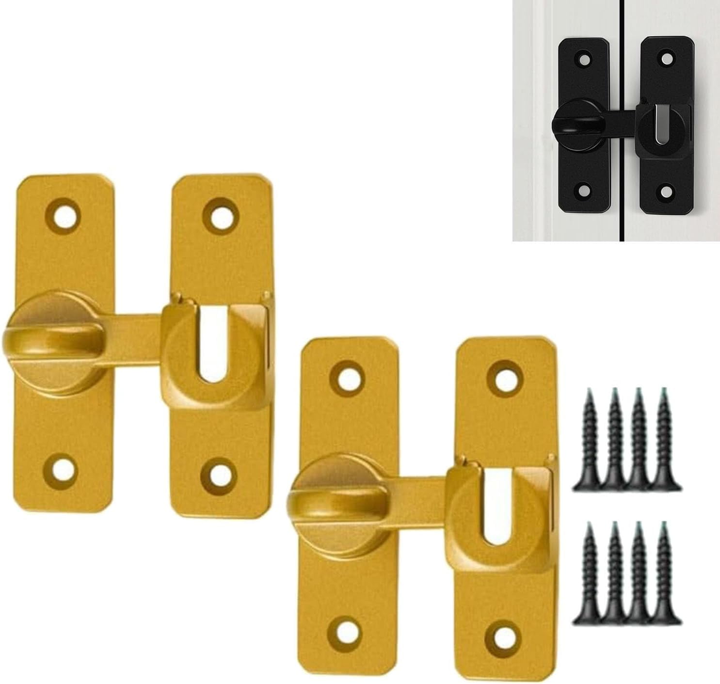 2Pcs Aluminum Alloy Flip Latch, Flip Door Latch Lock, Gate Latches Lock ...