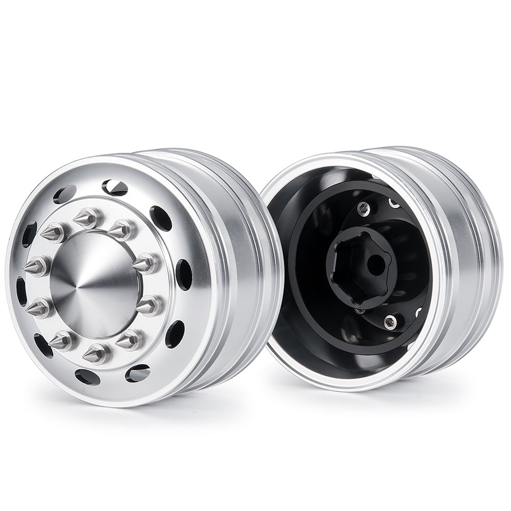 2Pcs Aluminum Alloy Front Wheel Hub Rims for 1/14 Tamiya Truck Tractor ...