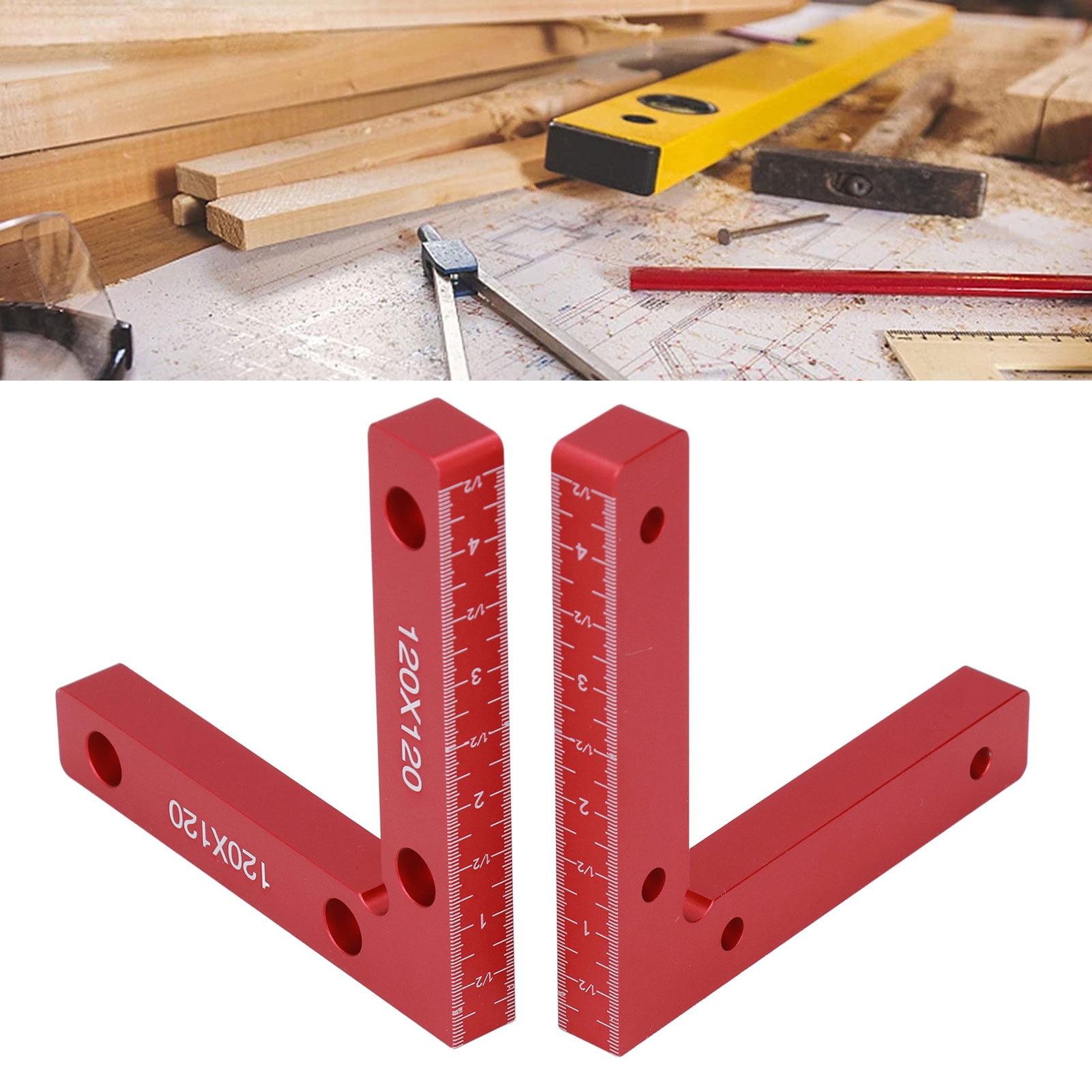 2Pcs Aluminum Alloy Right Angle Clamps With Clear Scale, 90 Degree ...
