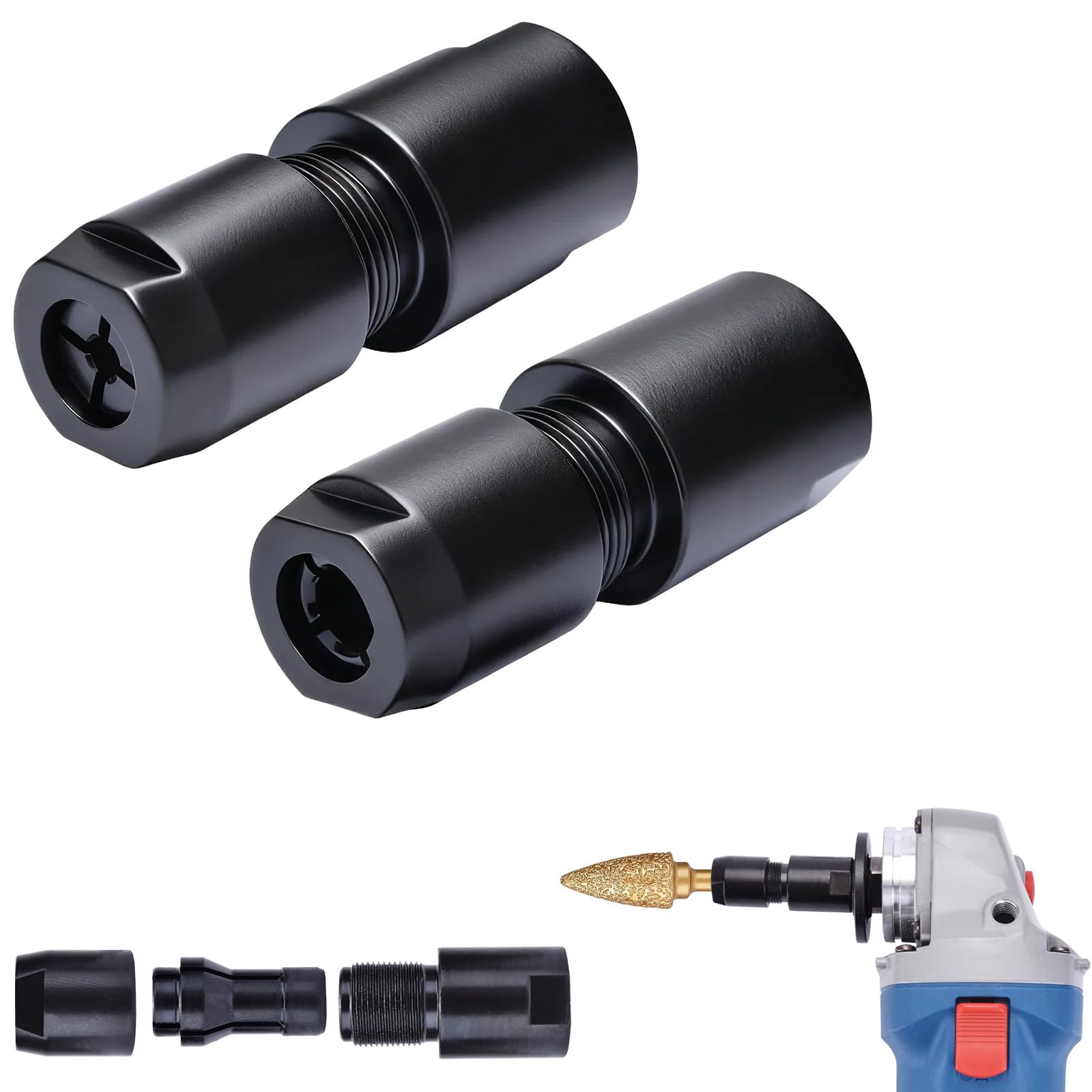 2Pcs Angle Grinder to Straight Grinder Chuck Adapter,Converts 5/8-11 ...