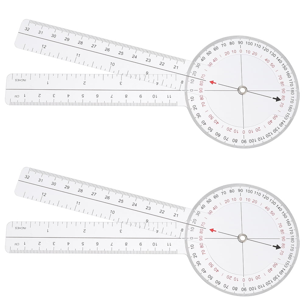 2Pcs Transparent Angle Ruler Goniometer Measuring Tool Portable Design ...