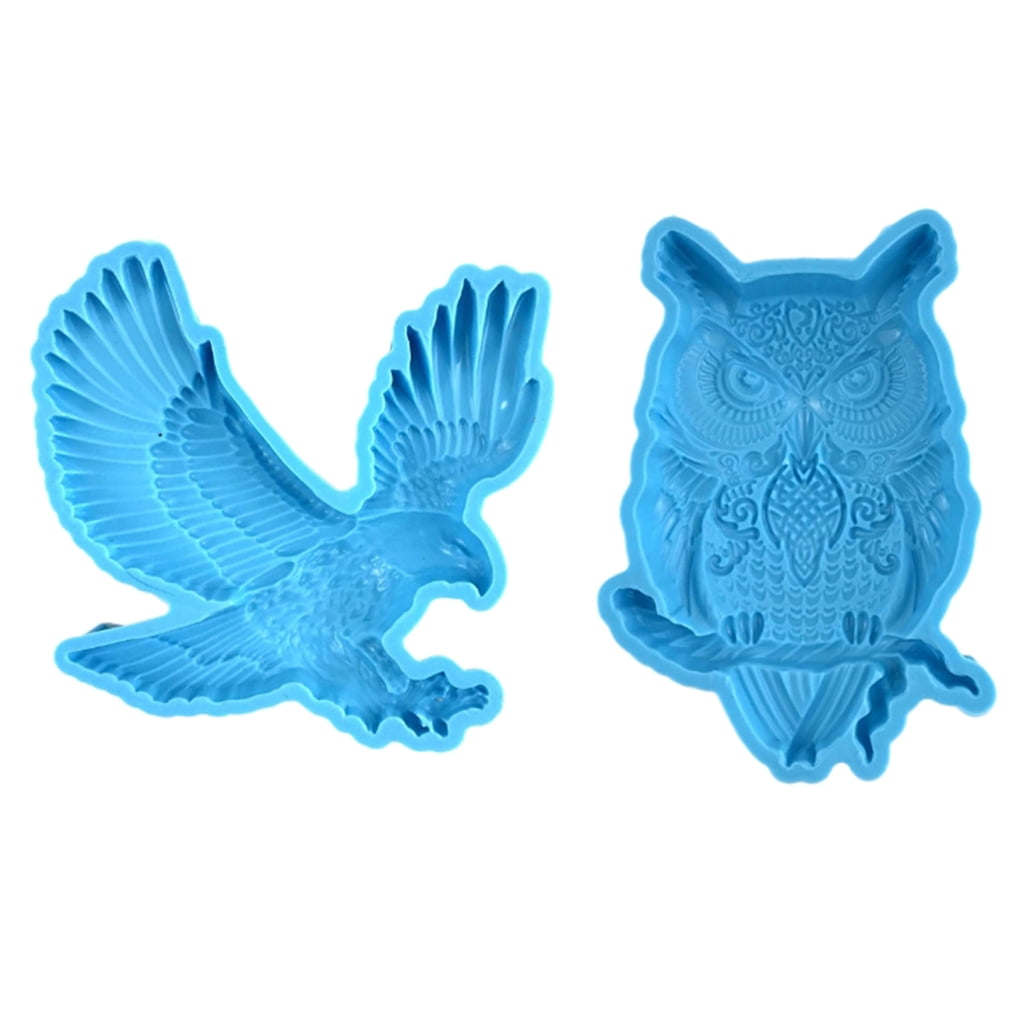 2Pcs Animal Resin Molds Flying Eagle Owls Silicone Molds Epoxy Resin ...