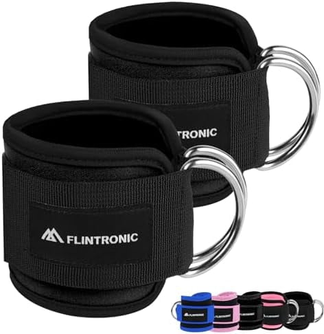 2Pcs Ankle Straps for Cable Machine, Gym Cuffs with Double Stainless ...