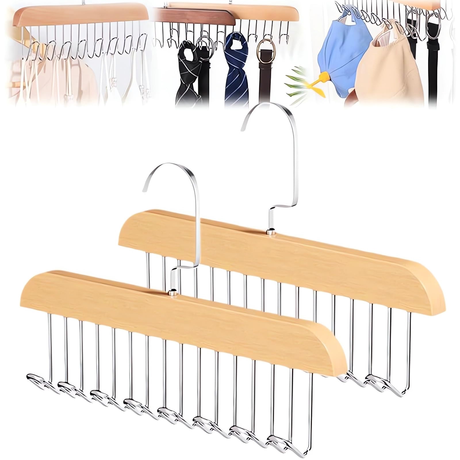 2Pcs Anti Slip Multi Hook Coat Rack, Multifunctional Non-Slip Storage ...