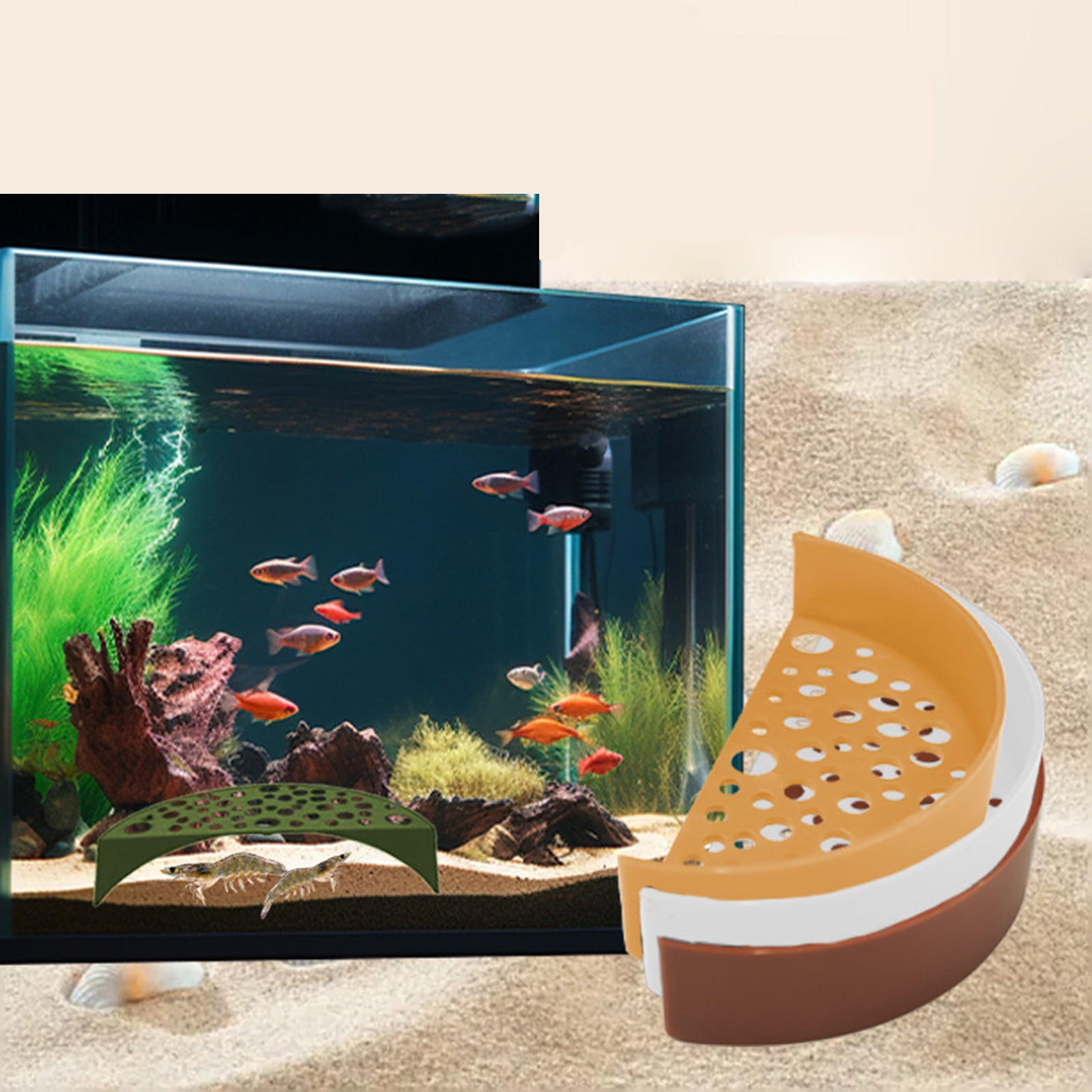 2Pcs Aquarium Shrimp Hideout Cave - Fish & Shrimp Breeding Protector ...