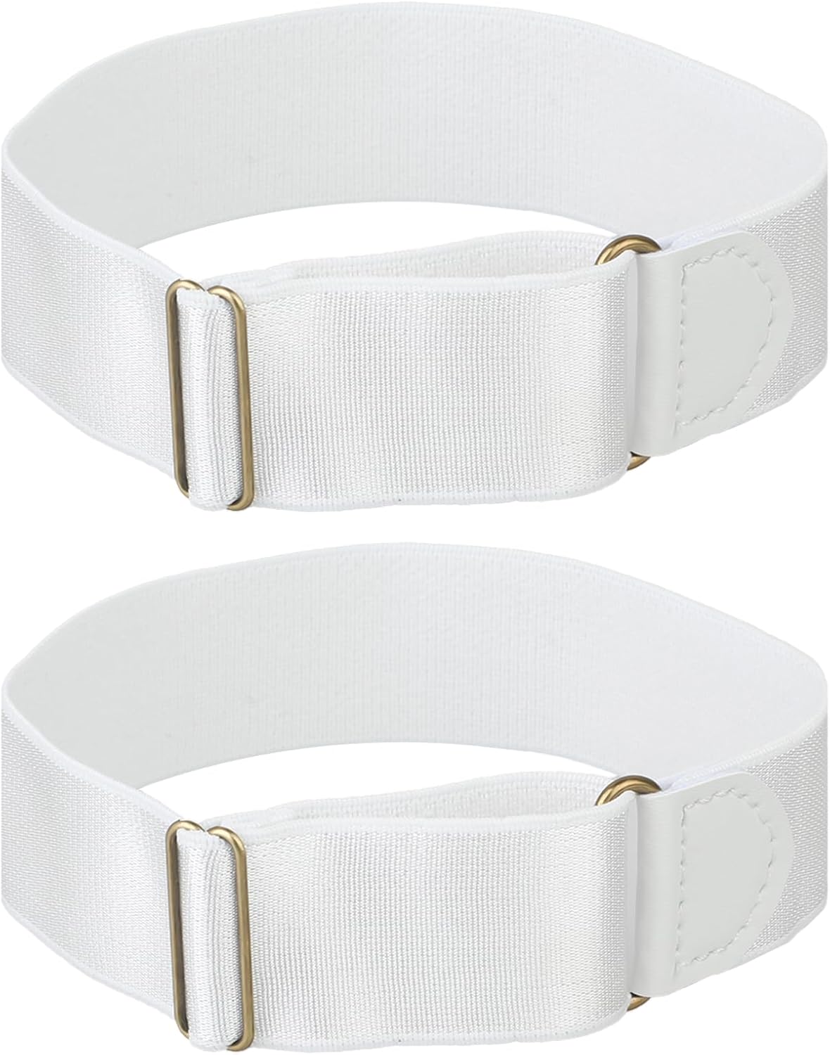 2Pcs Arm Garters for Men White Elastic Arm Band Stretchy Adjustable ...