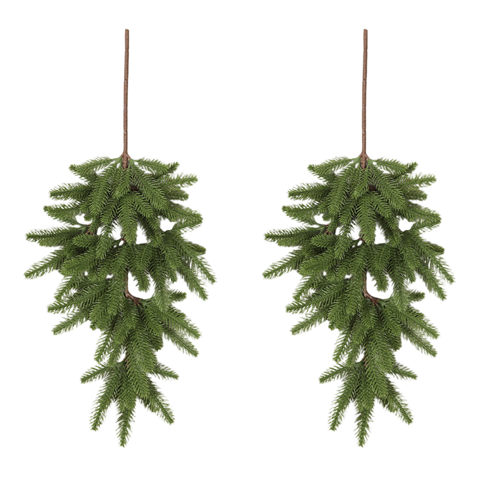 2Pcs Artificial Christmas Teardrop Pine Needle Hanging Swag Artificial ...