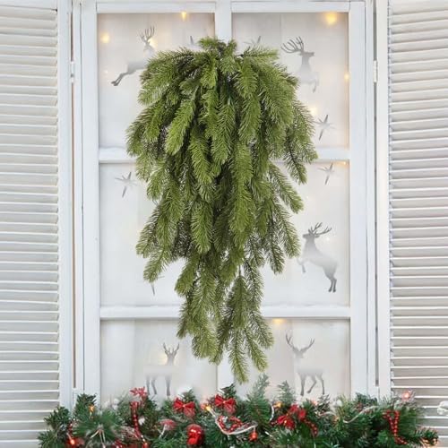 2Pcs Artificial Christmas Teardrop Pine Needle Hanging Swag Artificial ...