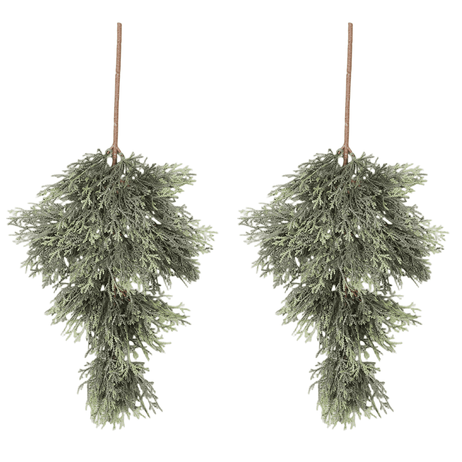 2Pcs Artificial Christmas Teardrop Pine Needle Hanging Swag Artificial ...