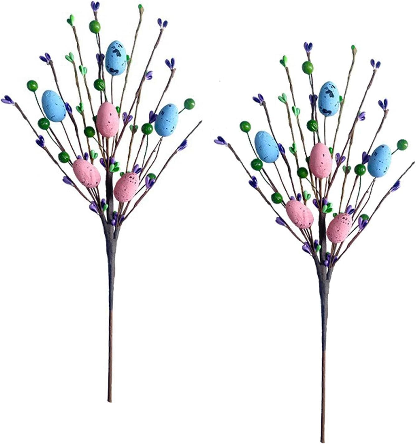 2Pcs Artificial Easter Spray Vine with Pastel, Easter Decorations ...
