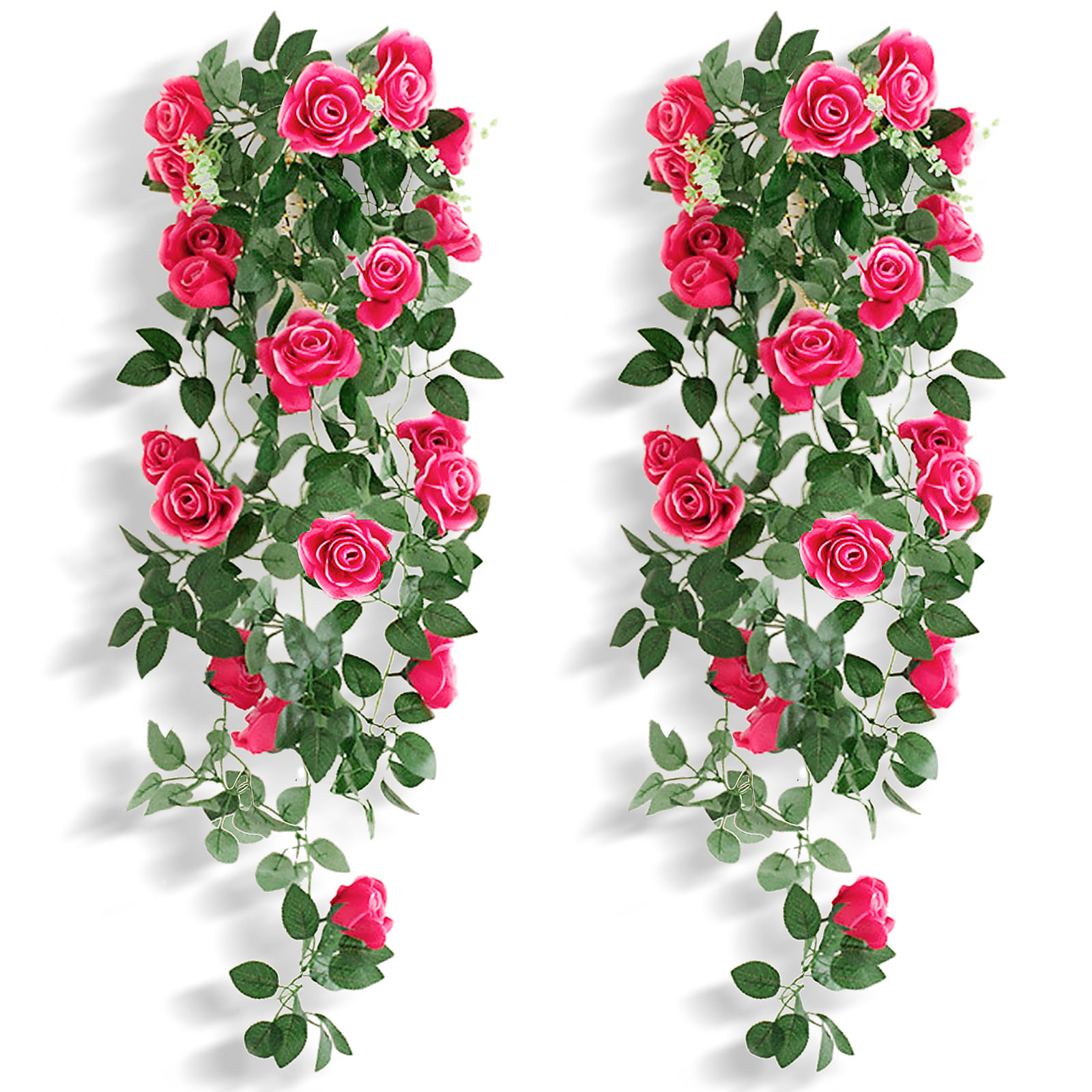 2Pcs Artificial Flowers Rose Plants 90 cm Artificial Vines Indoor Fake ...