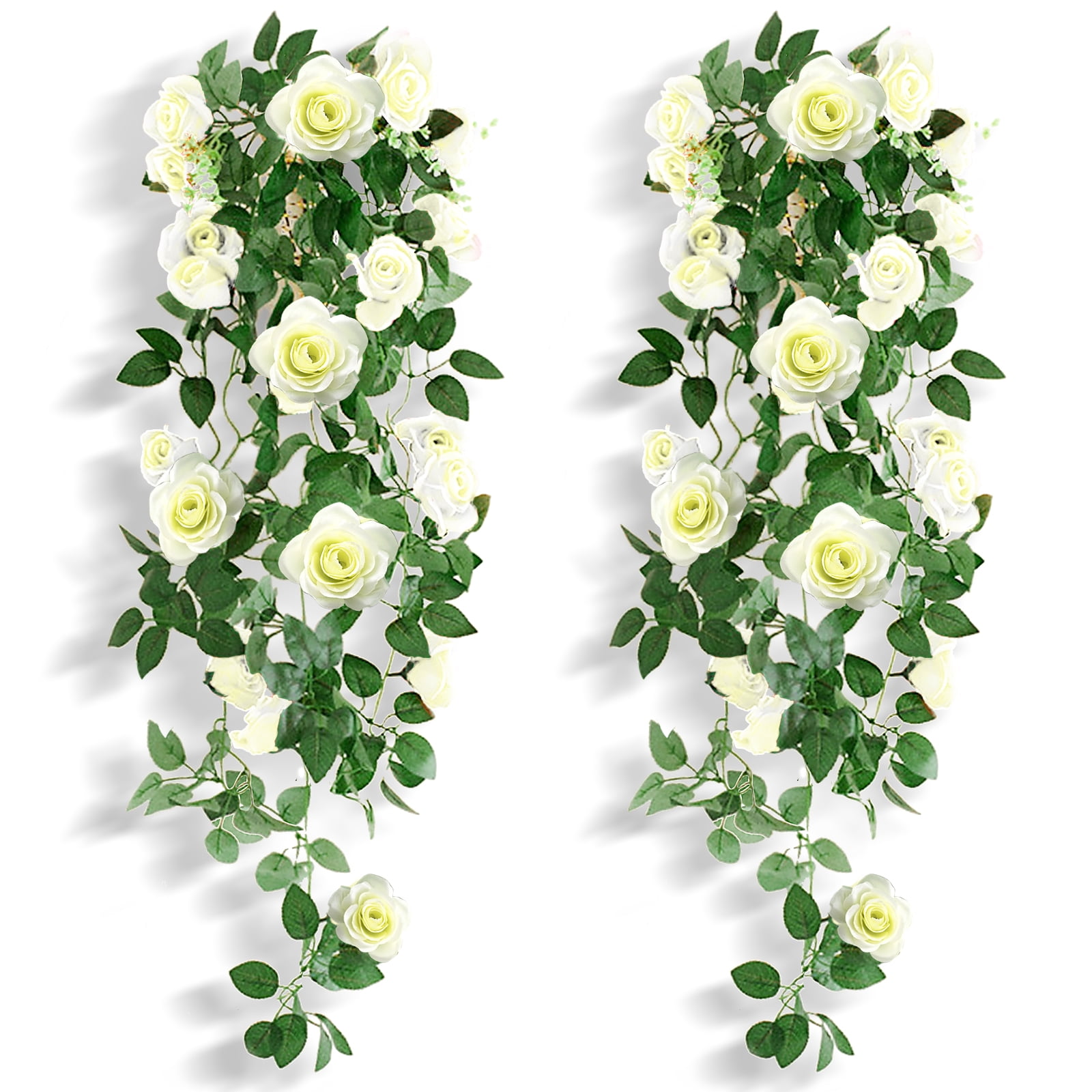 2Pcs Artificial Flowers Rose Plants 90 cm Artificial Vines Indoor Fake ...
