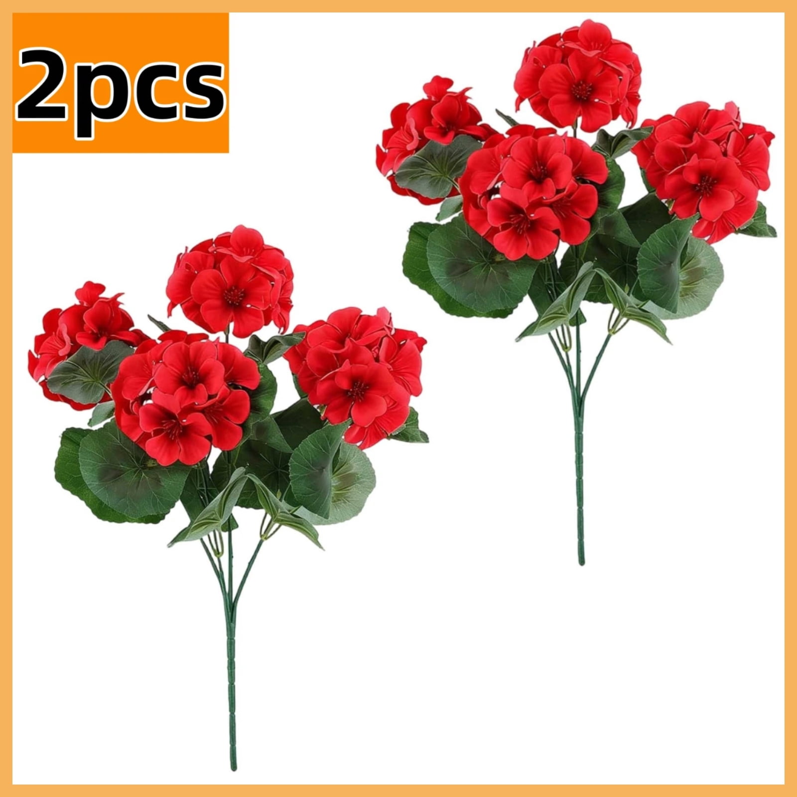 2Pcs Artificial Geranium Flowers for Outdoors Decoration, Mix and Match ...