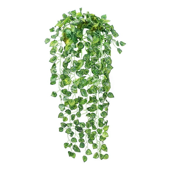 2Pcs Artificial Green Rattan Vines Wall Hanging Decor Lifelike ...