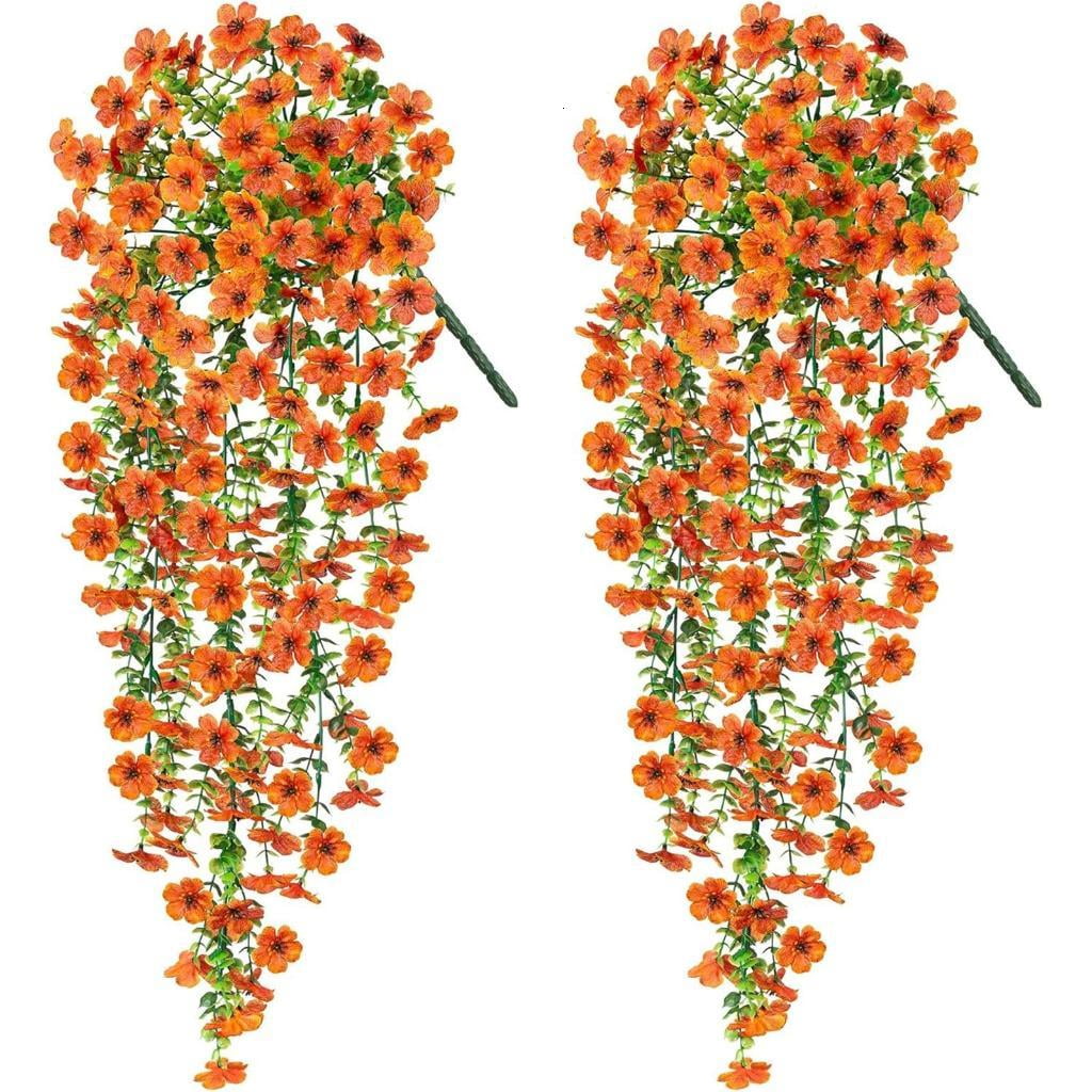 2Pcs Artificial Hanging Plant Flower Bouquets Hanging Vine Plant ...