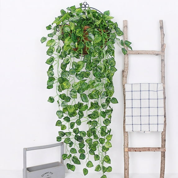 2Pcs Artificial Hanging Vines, 1Pc 9-Branch Begonia Leaves And ...