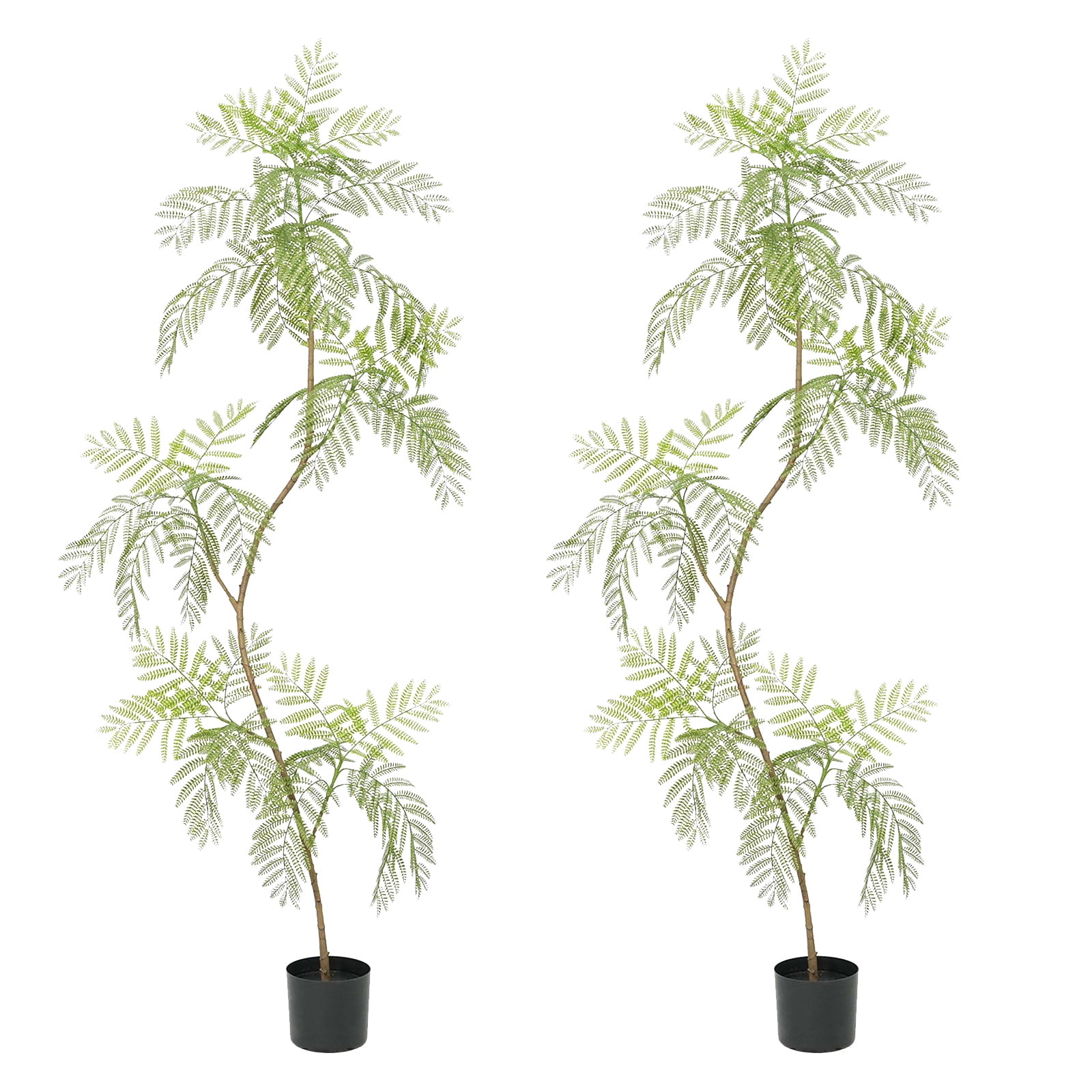 2Pcs Artificial Jacaranda Mimosifolia Tree, 6.6ft Lifelike Faux Tree ...