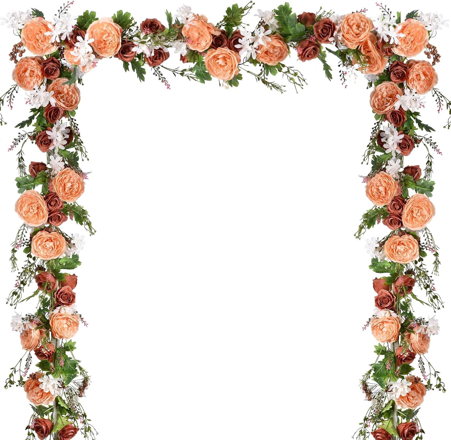 2Pcs Artificial Peony Flower Garland - 6ft/Strand Silk Peony Flower ...