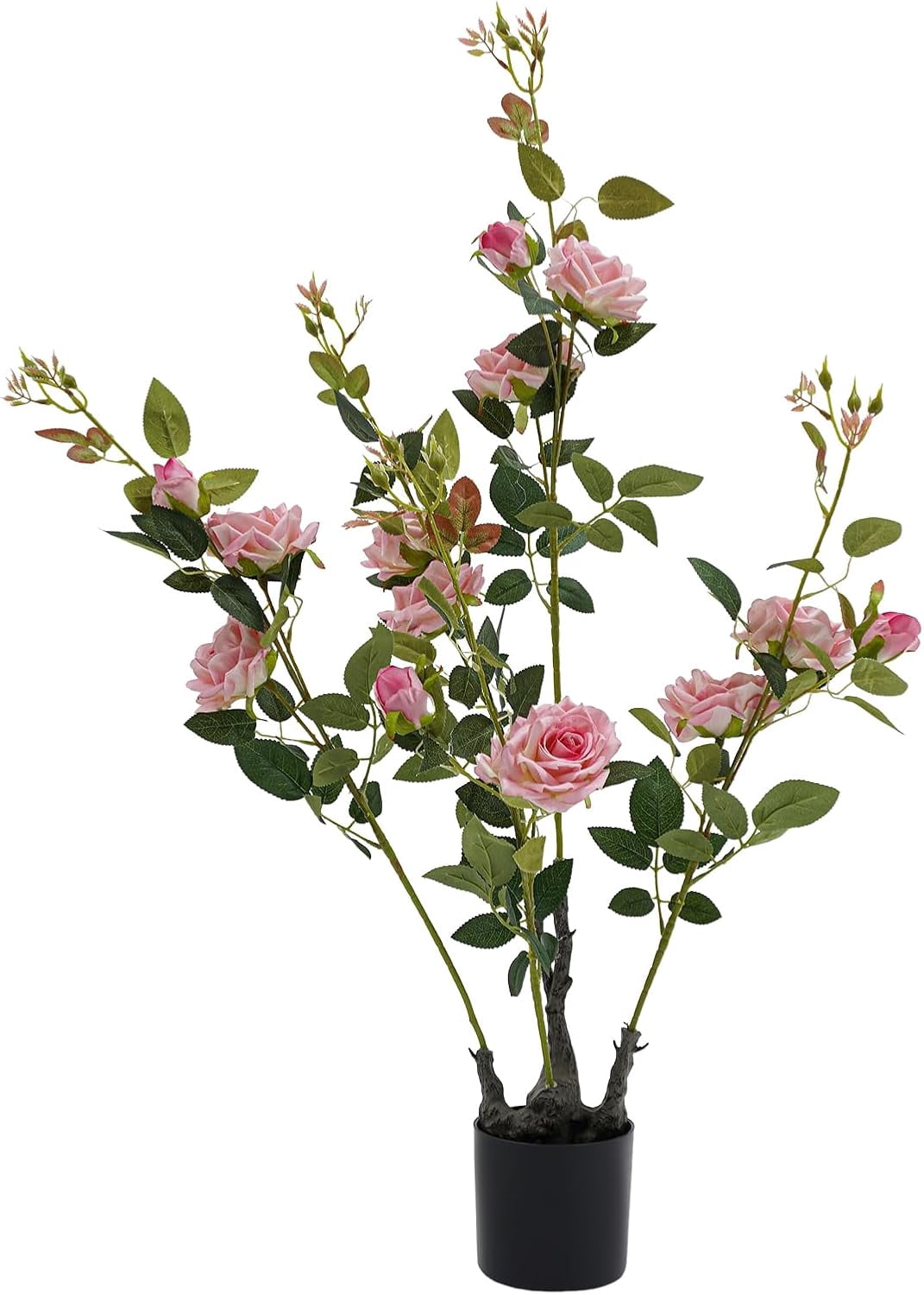 2Pcs Artificial Rose Tree, 35.4 Inch Artificial Outdoor Trees No ...