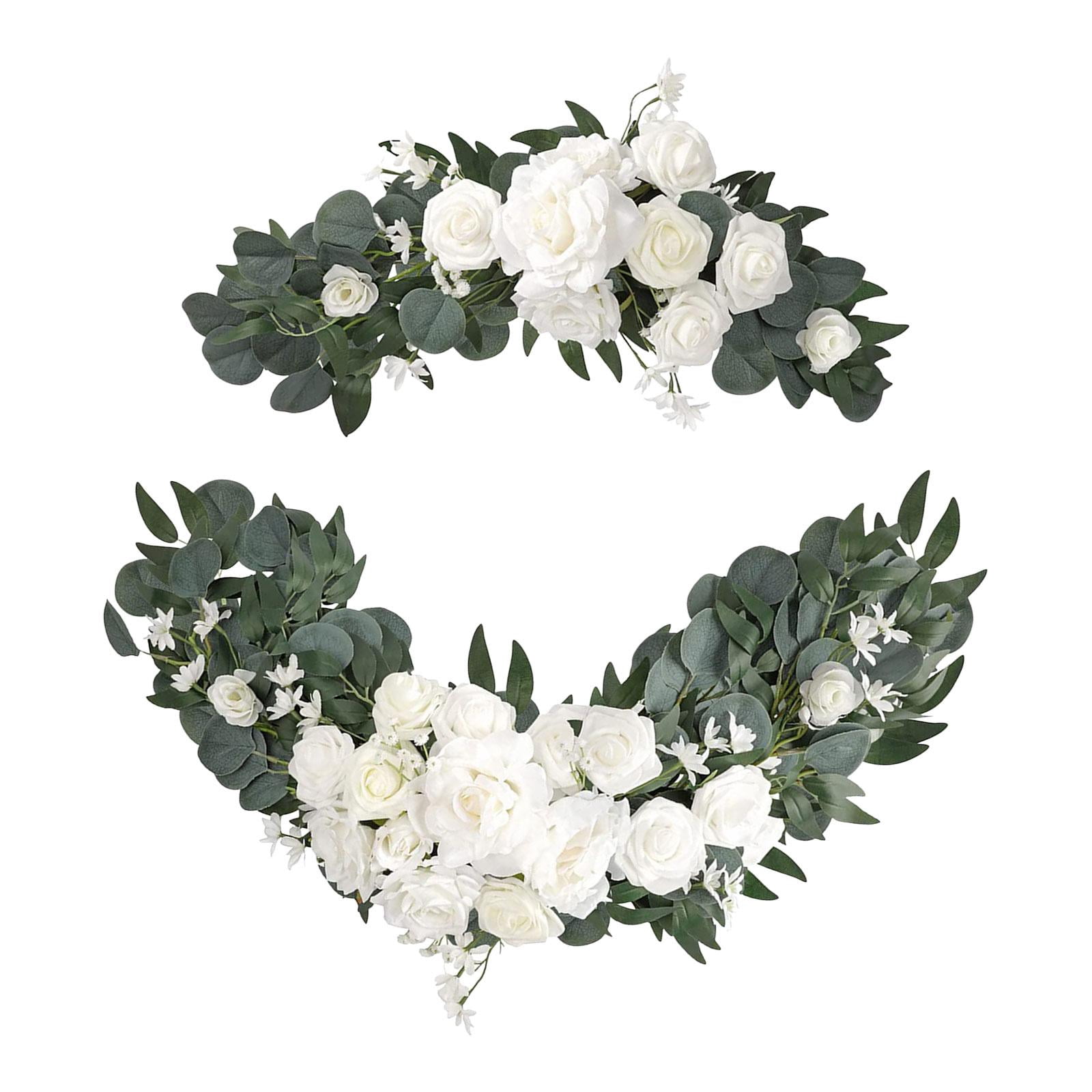 2Pcs Artificial Wedding Arch Rose Flowers Wedding Welcome Signs Flower ...
