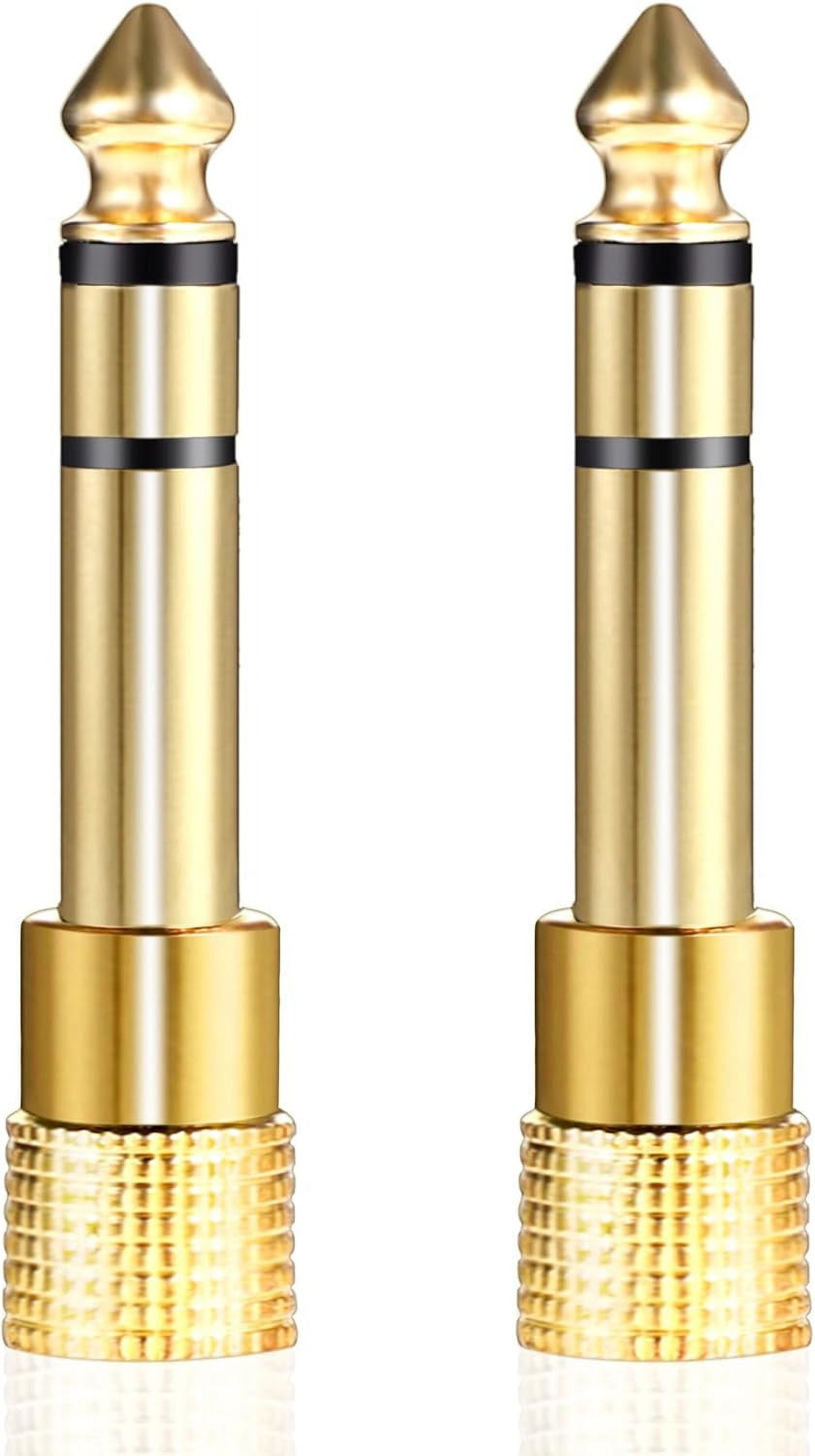 2Pcs Audio Adapter, 6.35mm 1/4 Male to 3.5mm 1/8 Female Stereo ...