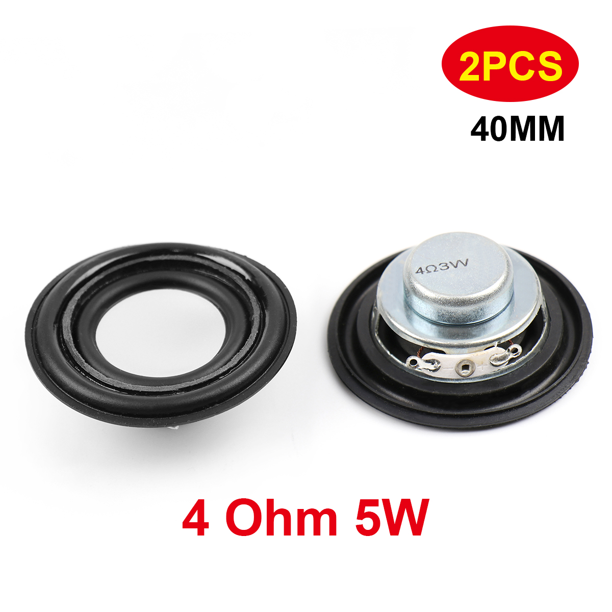 2Pcs Audio Speaker 4Ohm 3W/5W 40MM HiFi Full Range Portable Multimedia Speaker For Bluetooth ...