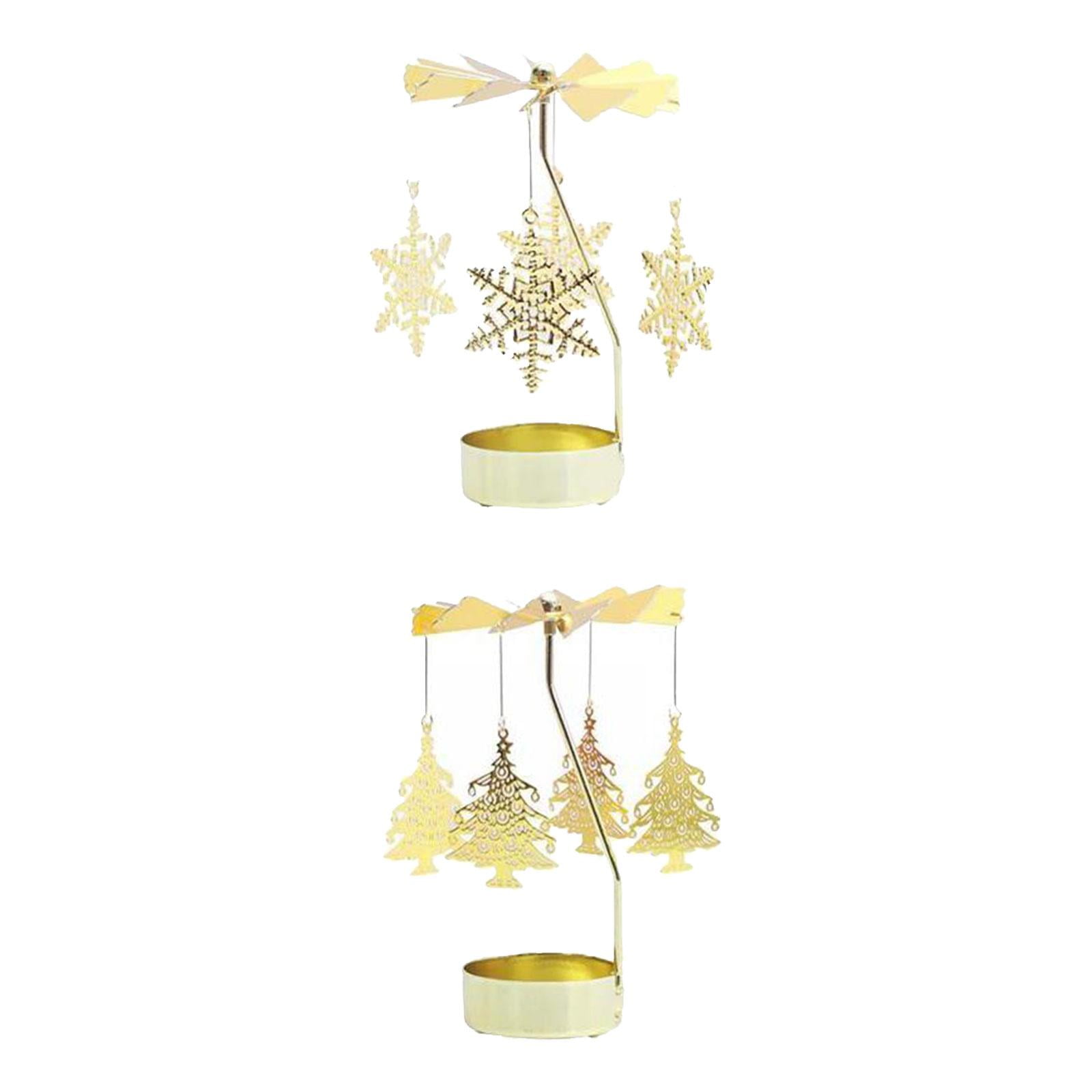2Pcs Aureate Rotating Candle Holder Revolving Candlestick Party Home ...