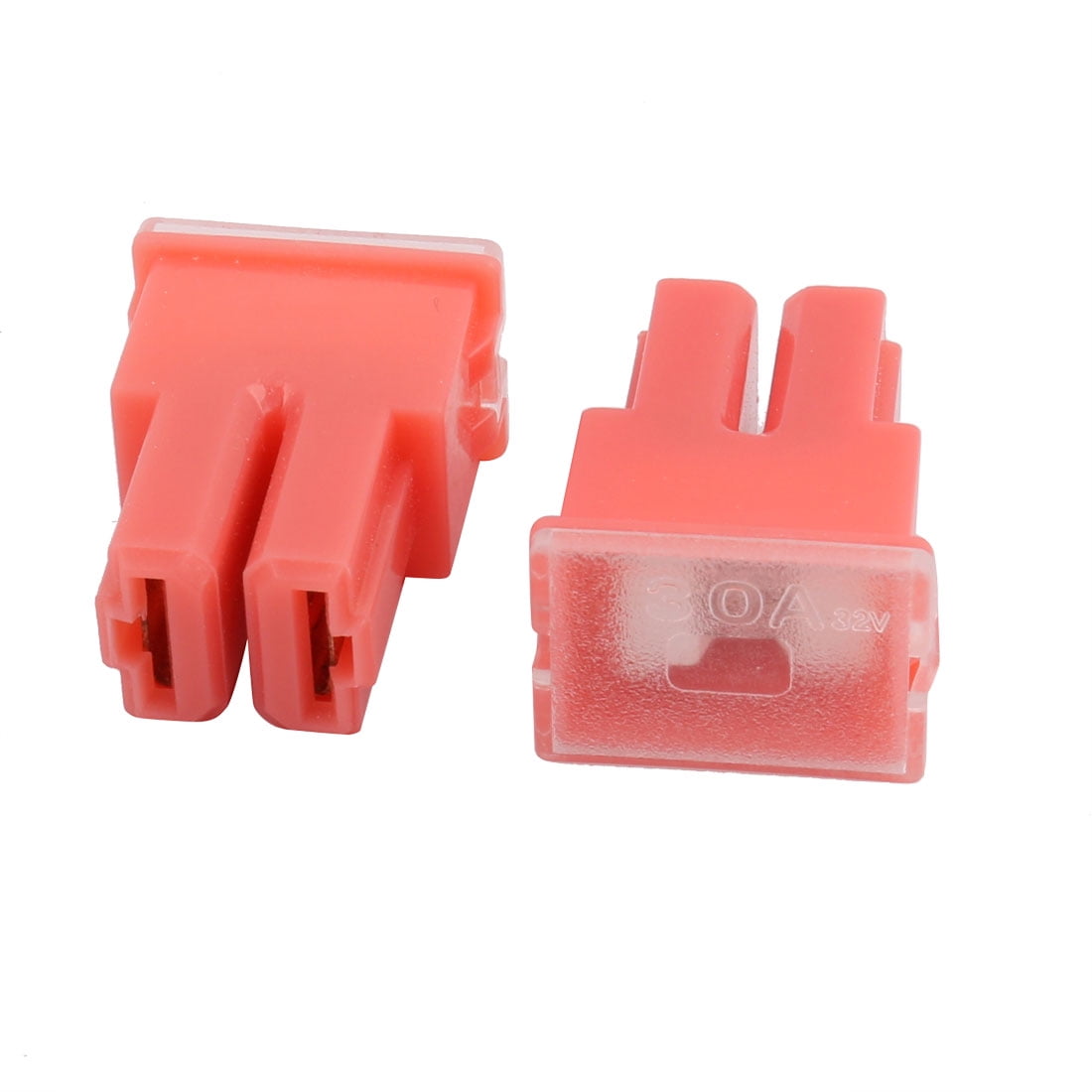 2Pcs Auto Car Push-in Type Female Cartridge Fuse 30A 32V Pink Clear ...