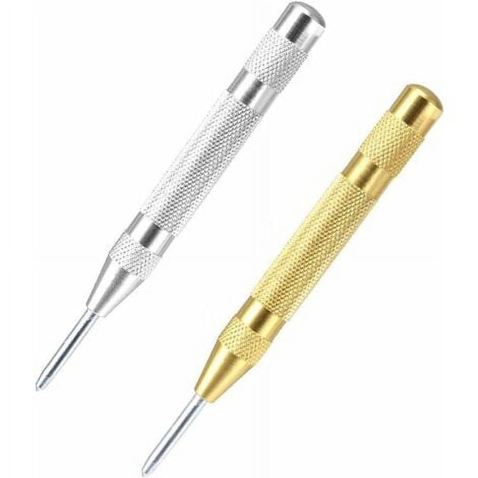 2Pcs Automatic Center Punch Adjustable Impact Automatic Center Punch Spring Loaded Center ...