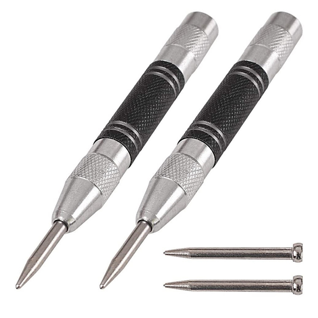 2Pcs Automatic Center Punch Heavy Duty Spring Loaded Center Hole Punch ...