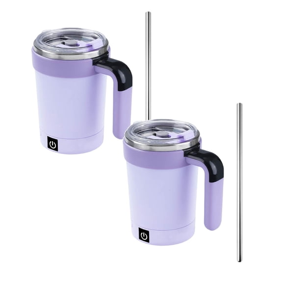 2Pcs Automatic Magnetic Stirring Coffee Mug With Temperature Display ...