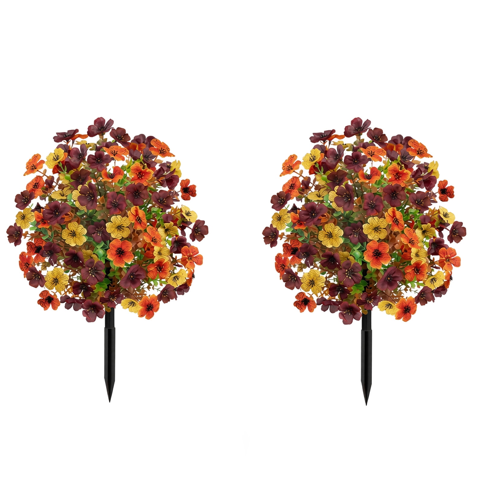 2Pcs Autumn Artificial Violet Flower Stakes, Realistic Faux Silk Floral ...