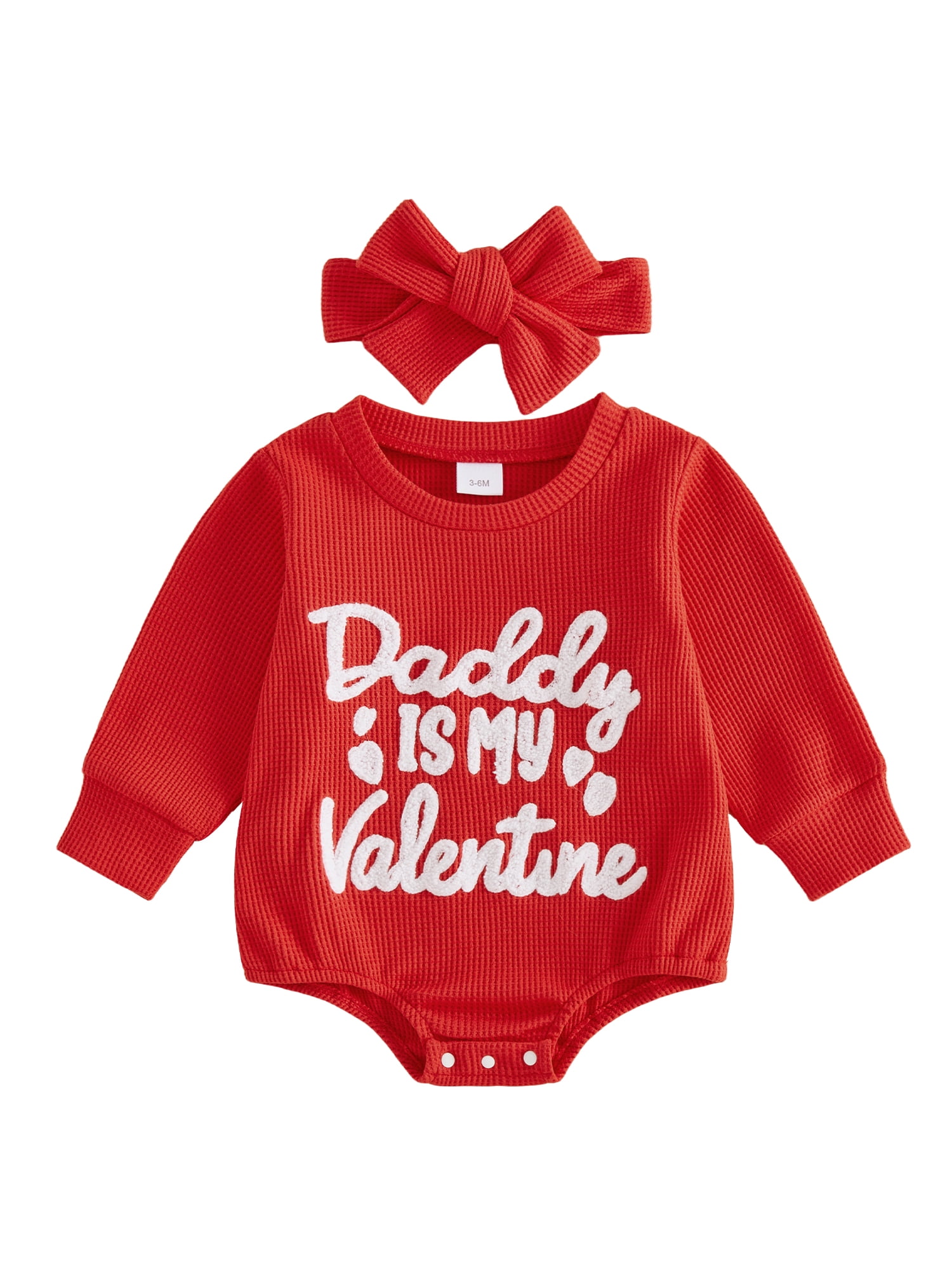 2Pcs Baby Girl Valentine Outfit Long Sleeve Crew Neck Letters ...