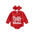 2Pcs Baby Girl Valentine Outfit Long Sleeve Crew Neck Letters ...