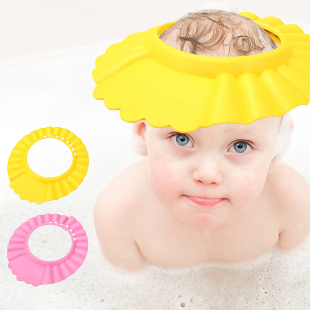 2Pcs Baby Shower Shampoo Cap Waterproof Adjustable Shield Ear Eye ...