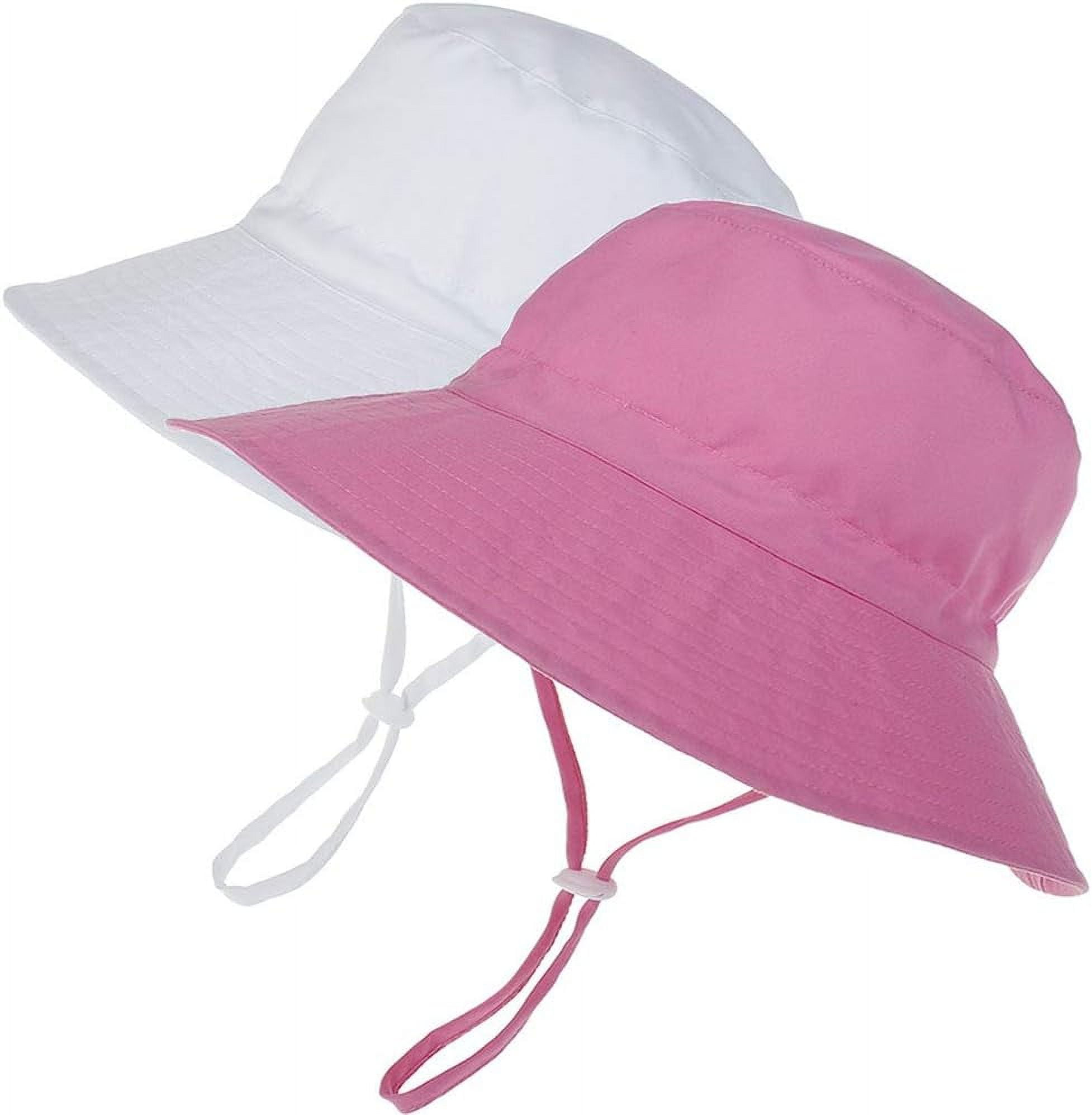 2Pcs Baby Sun Hat Toddler Summer UPF 50+ Baby Girl Bucket Hat Wide Brim ...