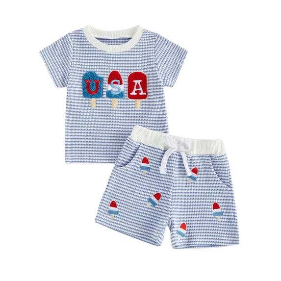 2Pcs Baby Toddler Boy 4th of July Clothes 6 12 18 24 Months 2T 3T ...