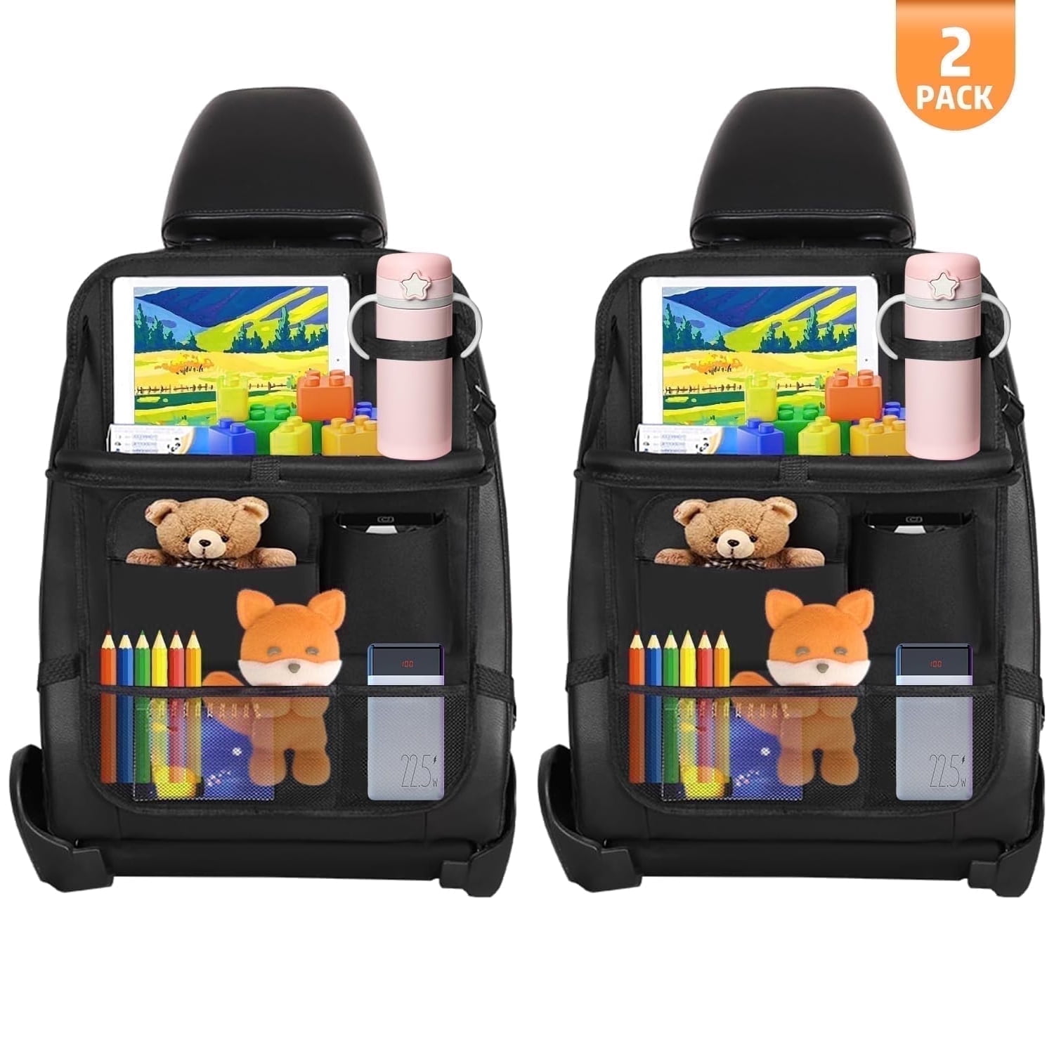 Car Backseat Organizer with Table Tray, Multiple Storage Pockets ...